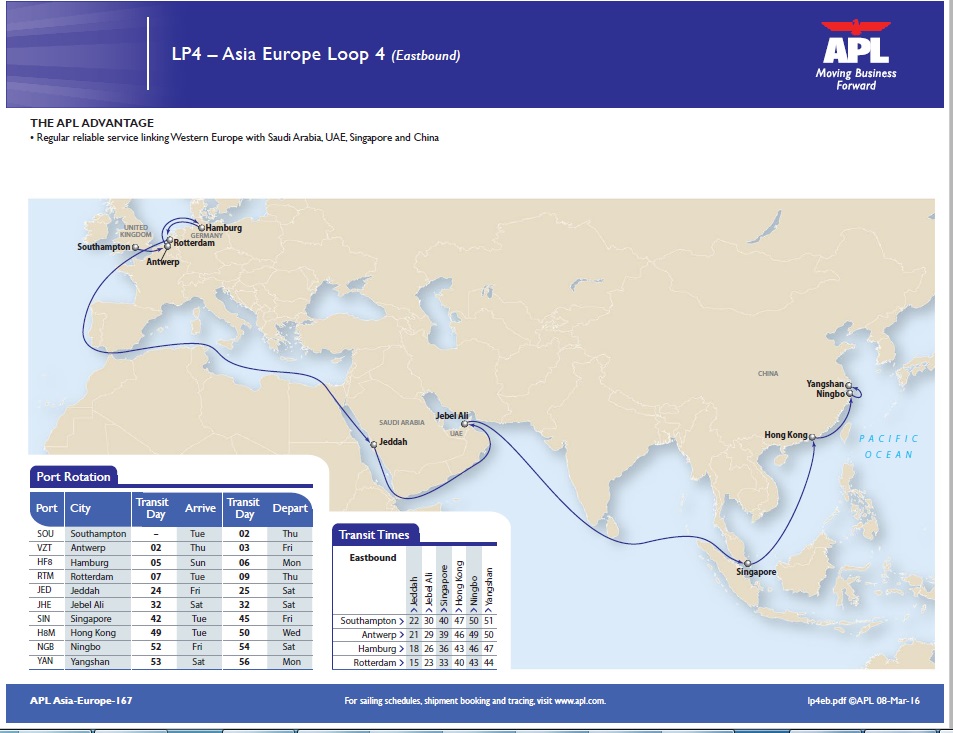 APL: Service overview Europe to Asia LP4 - Oceanwide Logistics Global ...