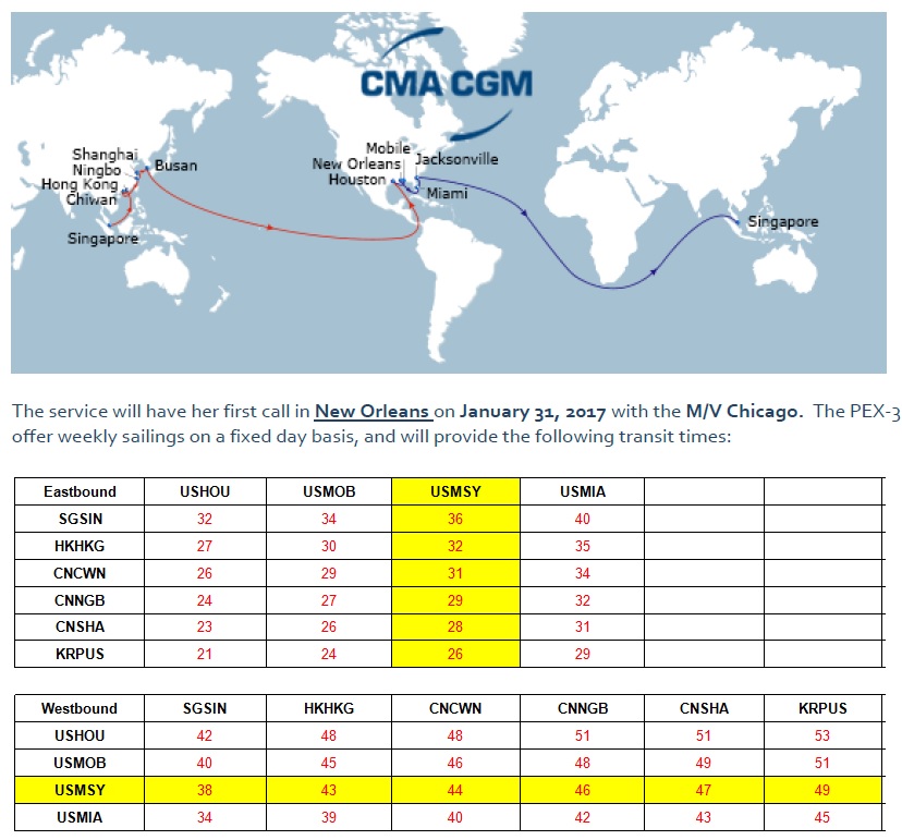 CMA USA: Adding New Orleans call to and from Asia - Oceanwide Logistics ...